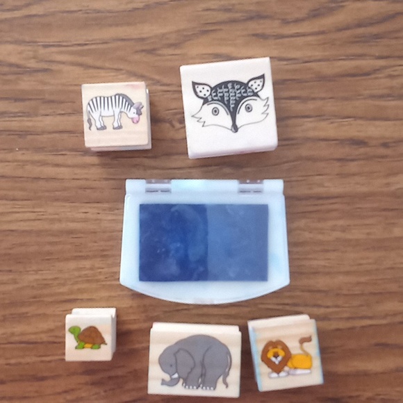 Office | 5 Zoo Animal Rubber Stamps And 1 Ink Pad | Poshmark